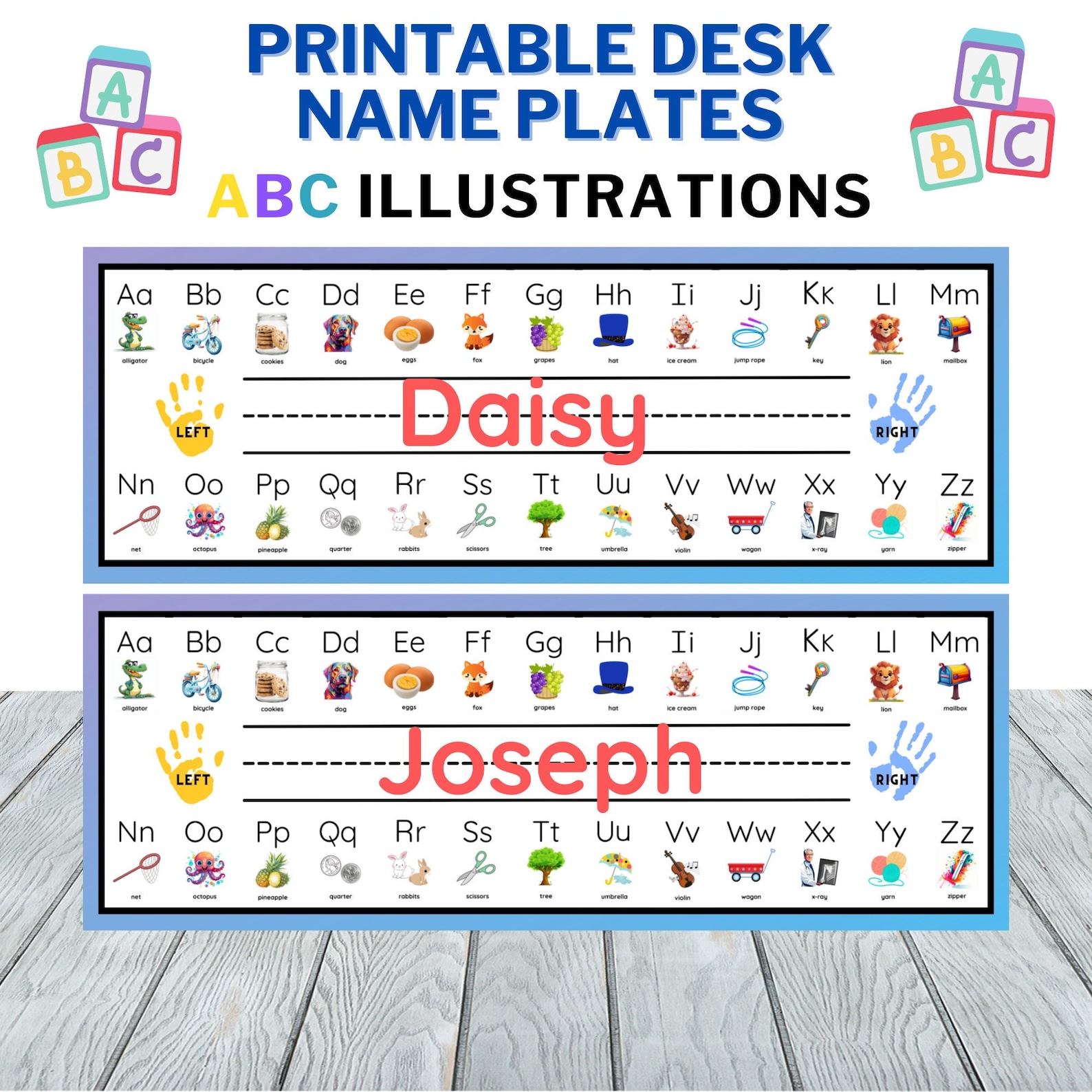 ABC Chart Desk Nameplates | Classroom Decor (digital Download) - Etsy