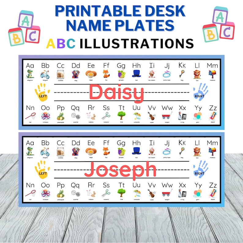 ABC Chart Desk Nameplates | Printable | Classroom Desk Labels | Back to ...