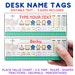 Text Editable Desk Name Tags Printable Classroom Desk Labels Back to ...