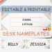 EDIT & PRINT LABELS | Student Desk Nameplates | Striped Classroom ...