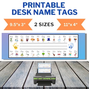 ABC Chart Desk Nameplates | Printable | Classroom Desk Labels | Back to ...