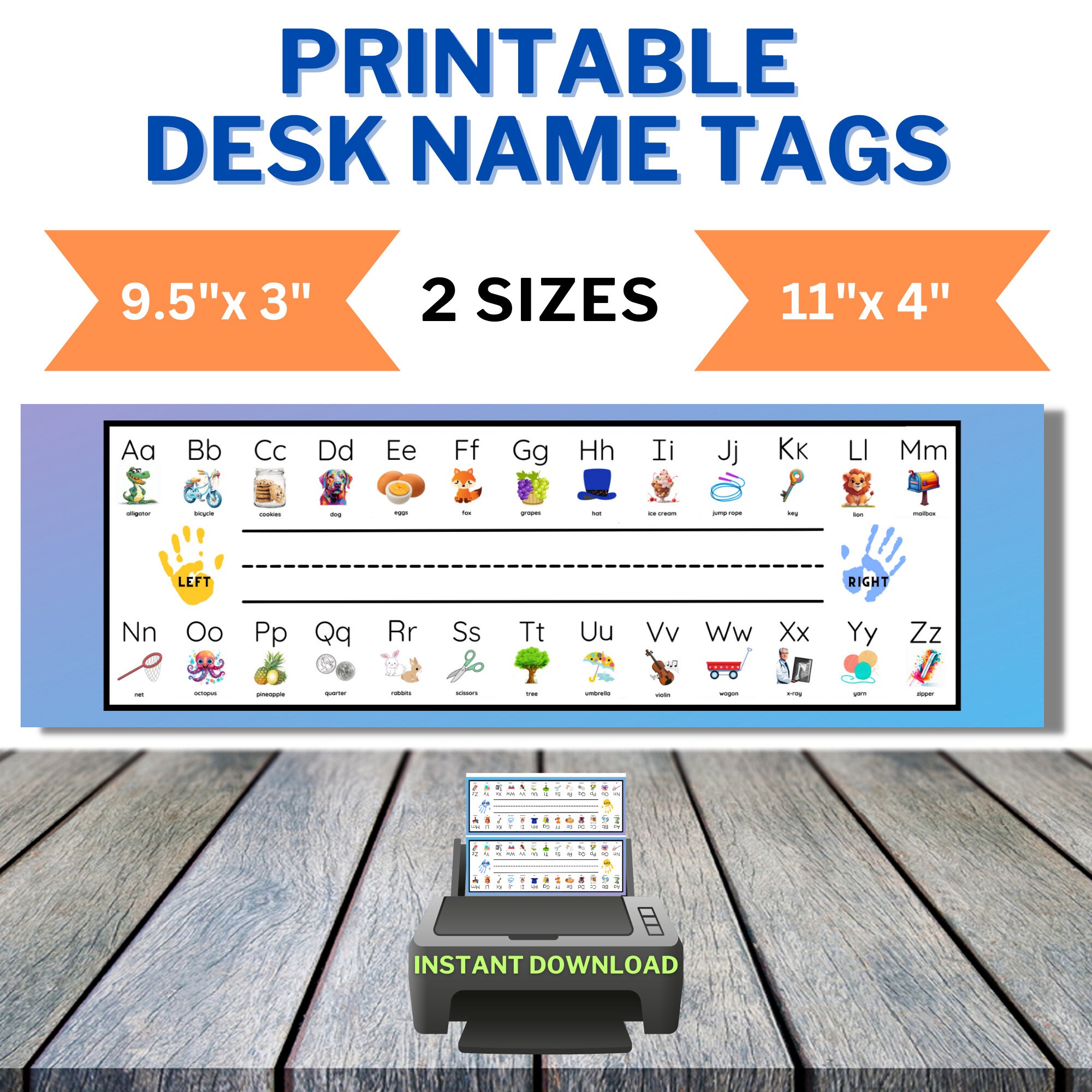 ABC Chart Desk Nameplates | Printable | Classroom Desk Labels | Back to ...
