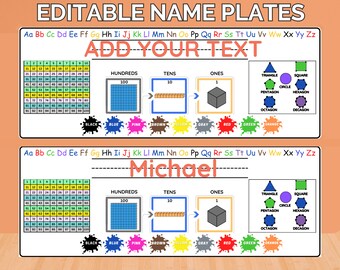 Text Editable Desk Name Tags| Printable | Classroom Desk Labels | Back ...