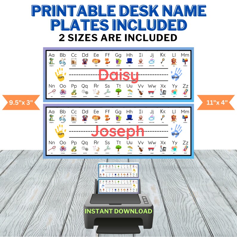 Alphabet Flashcard & Desk Tag Bundle | Slideshow Powerpoint (digital ...