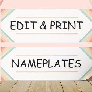EDIT & PRINT LABELS | Student Desk Nameplates | Striped Classroom ...