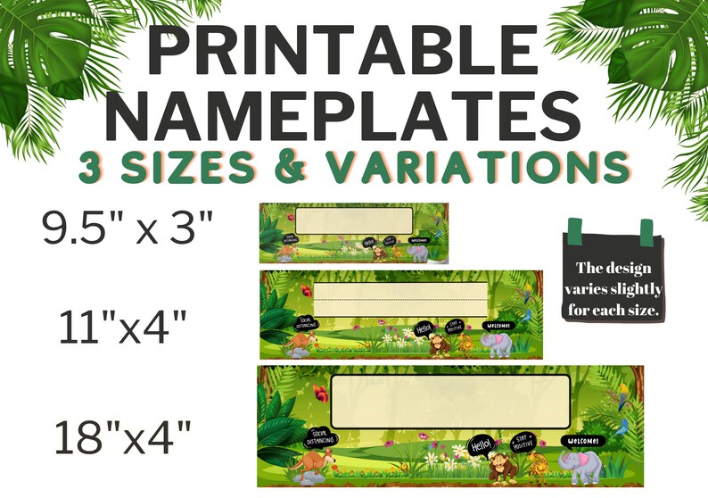 NATURE Name Tags | EDIT & PRINT | Desk Nameplates | Animal Classroom ...