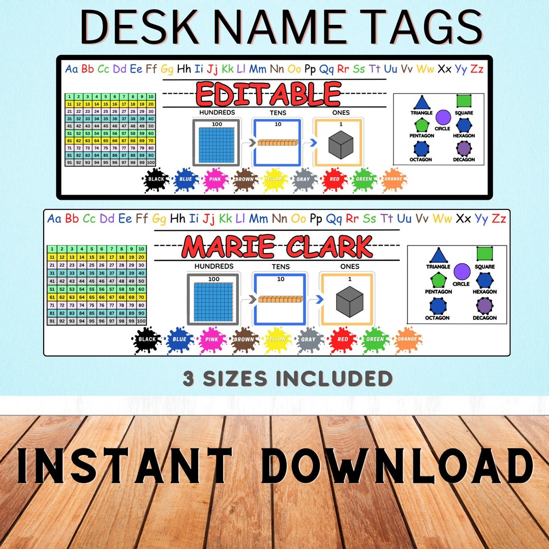 Editable Desk Name Tags Printable Classroom Desk Labels - Etsy