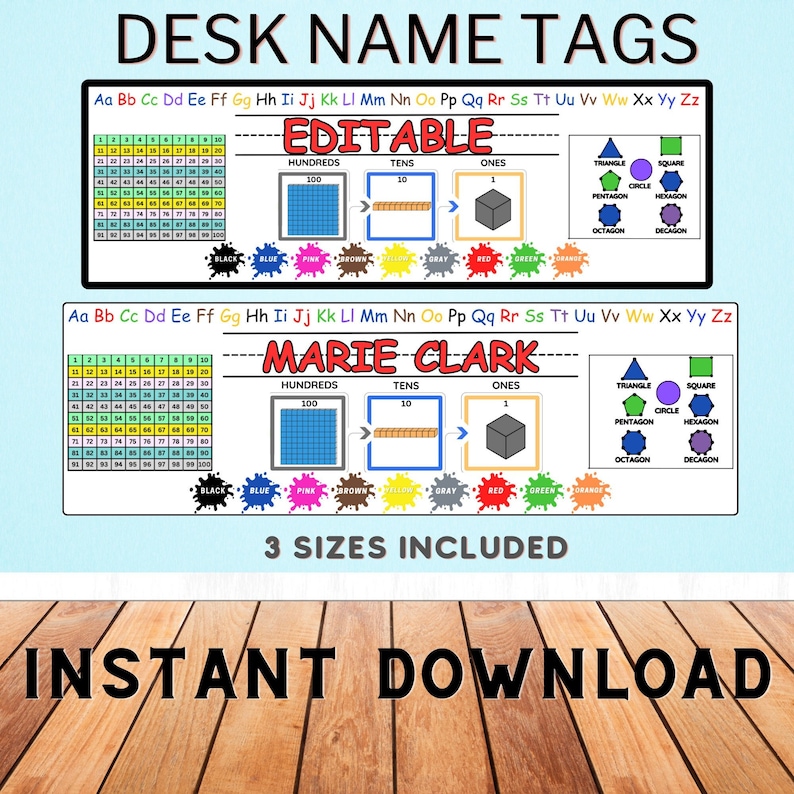 Editable Desk Name Tags Printable Classroom Desk Labels - Etsy