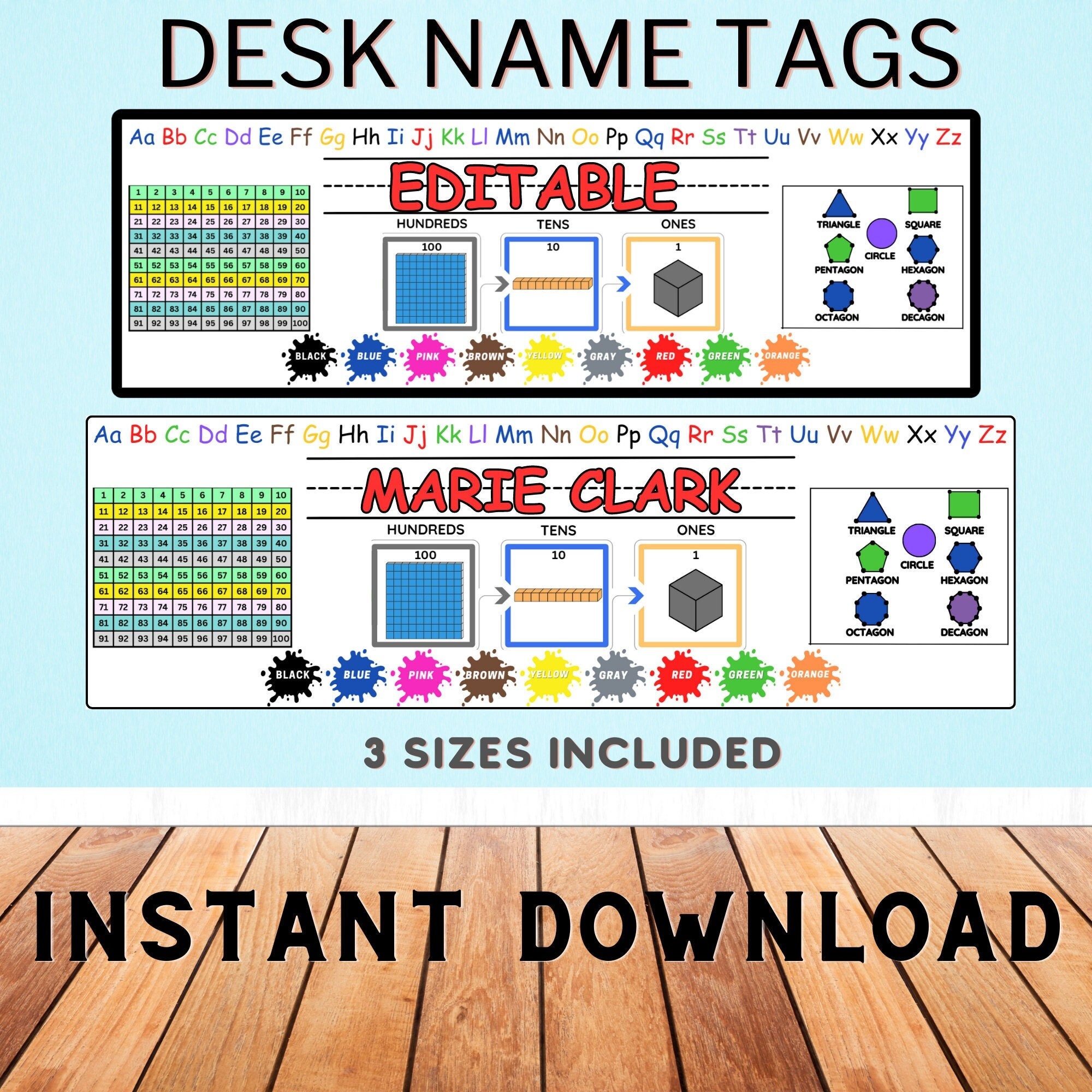 Editable Desk Name Tags Printable Classroom Desk Labels - Etsy