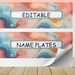 Editable Printable Desk Name Labels | Student Nameplates | School ...