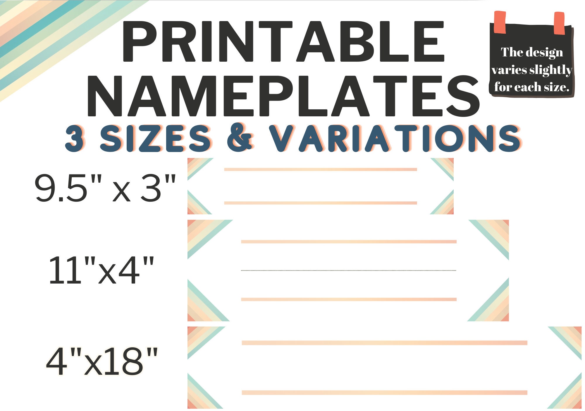 EDIT & PRINT LABELS | Student Desk Nameplates | Striped Classroom ...