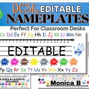 Editable Desk Nameplates | Printable | Classroom Desk Labels | Back to ...