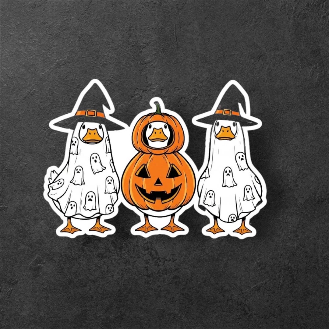 Halloween Ghost Goose Sticker/goose Sticker/spooky Goose Sticker - Etsy