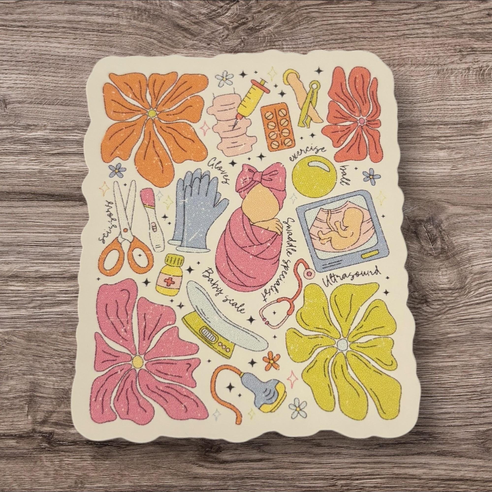 OB Collage Sticker, Birthing Sticker, Nursing Sticker, OBGYN Sticker - Etsy