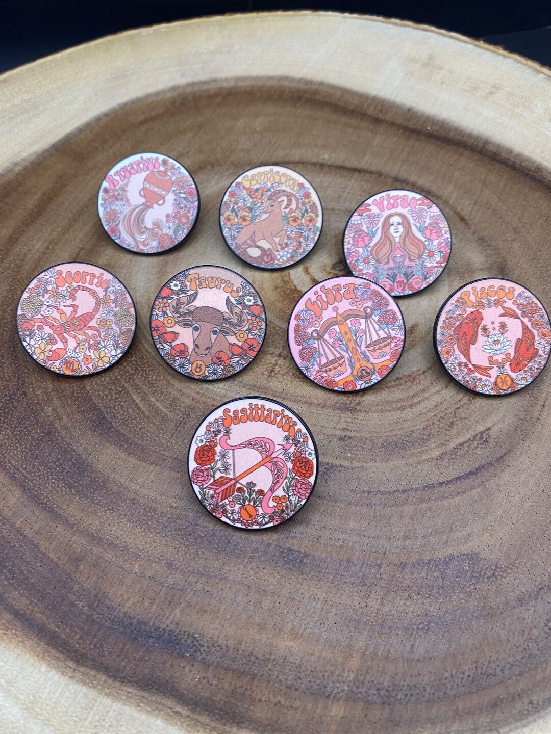 Fun Zodiac Pins/girly Vibe Zodiac Pins - Etsy