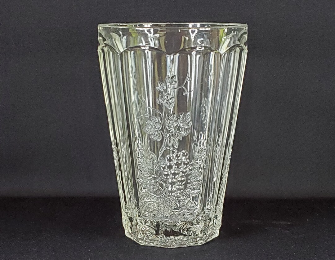L.G. Wright Glass Pressed Glass Tumber in the "paneled Grape" Design ...