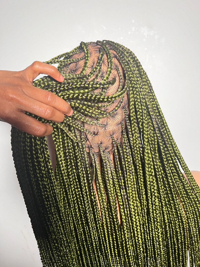 Kayla Unit Knotless Braids African Braids Wig, 40-45 Inch Green Full ...