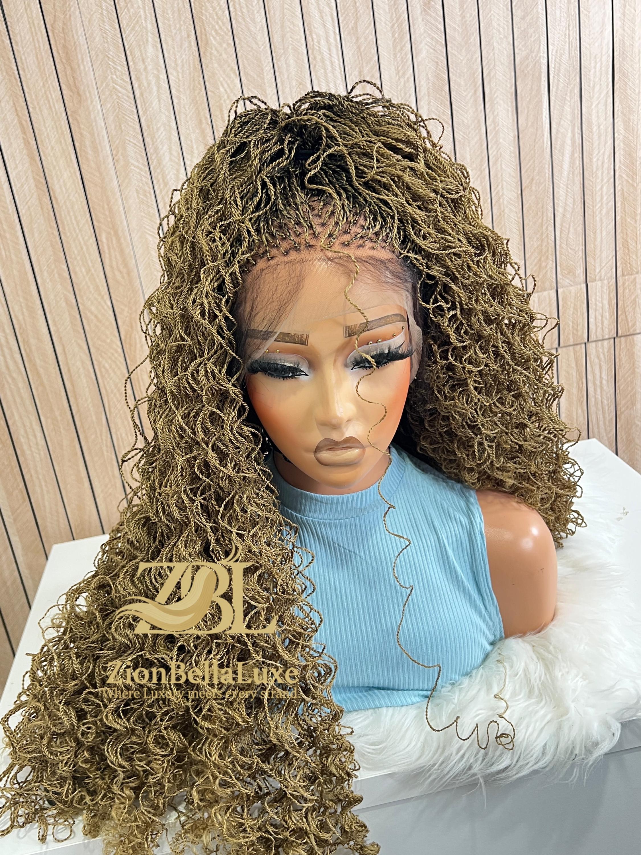 PRE-ORDER Curly Micro Twist Braided Wig, Full Lace, 30 Inches - Etsy