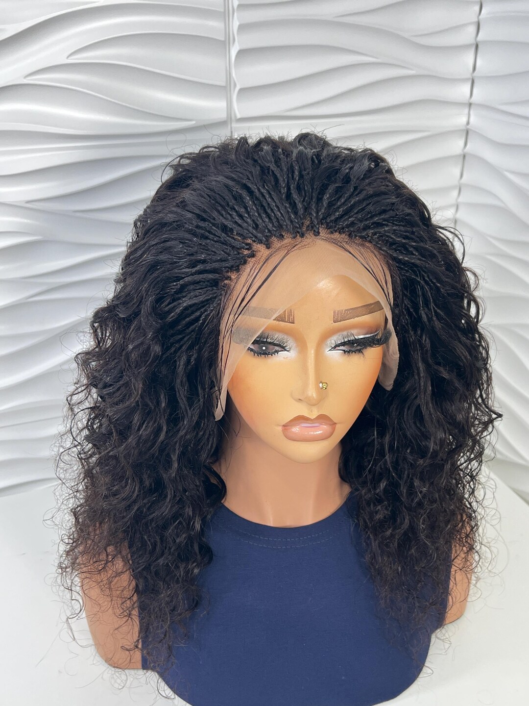 Handmade HD Lace Front Micro Box Braids Human Hair Wig - Etsy