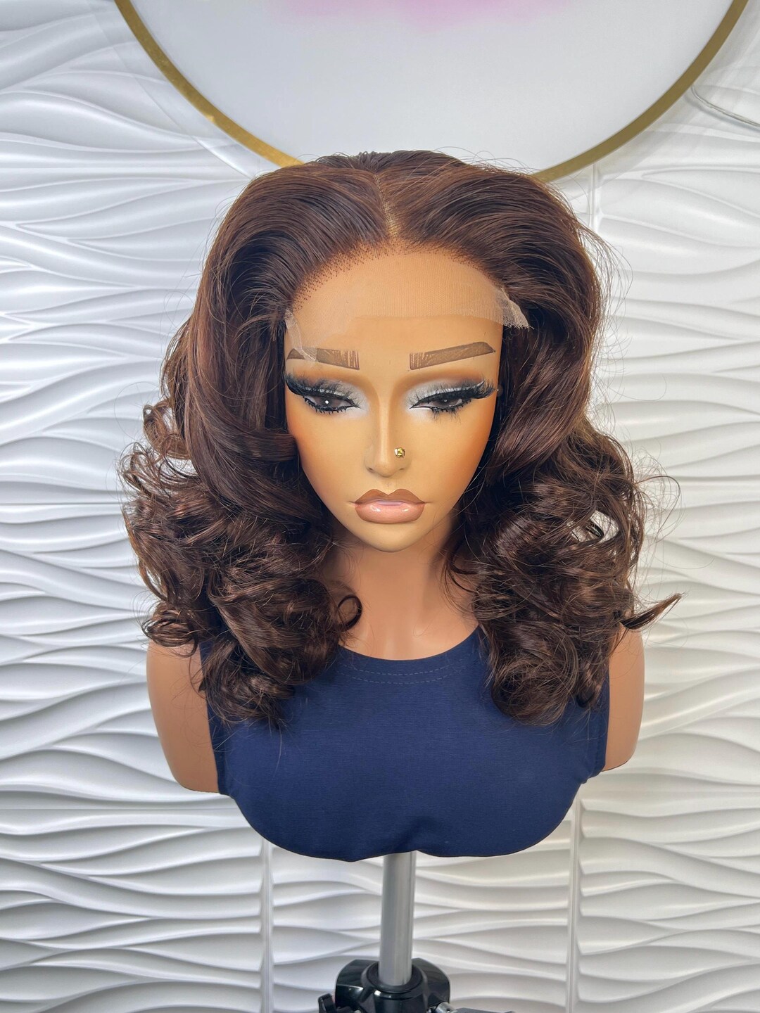 55 HD Lace Bounce Curls, Human Hair Wig, Luxury Black Wig. - Etsy