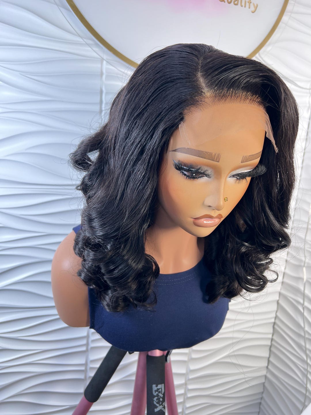 5*5 HD Lace Layered Bounce Curls, Human Hair Wig, Luxury Black Wig. - Etsy