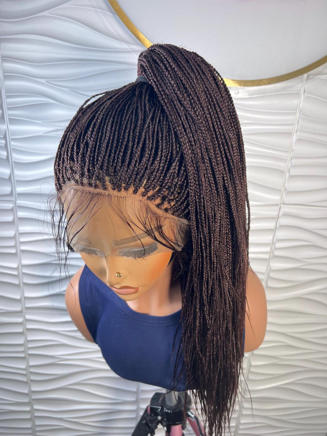 Braided Wig for Black Women, Free Part Wig, Full Lace Braided Wig, Lace ...