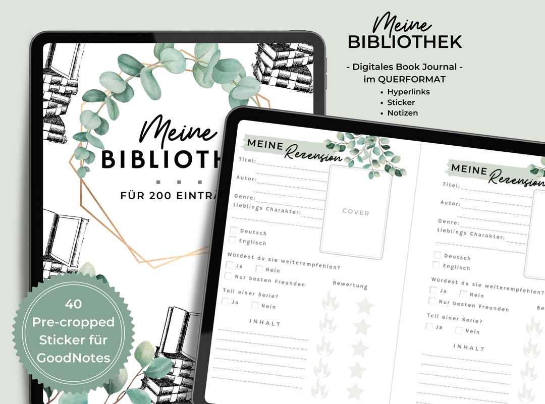 My Library, Book Journal, Goodnotes File, Digital Download, Do-it ...