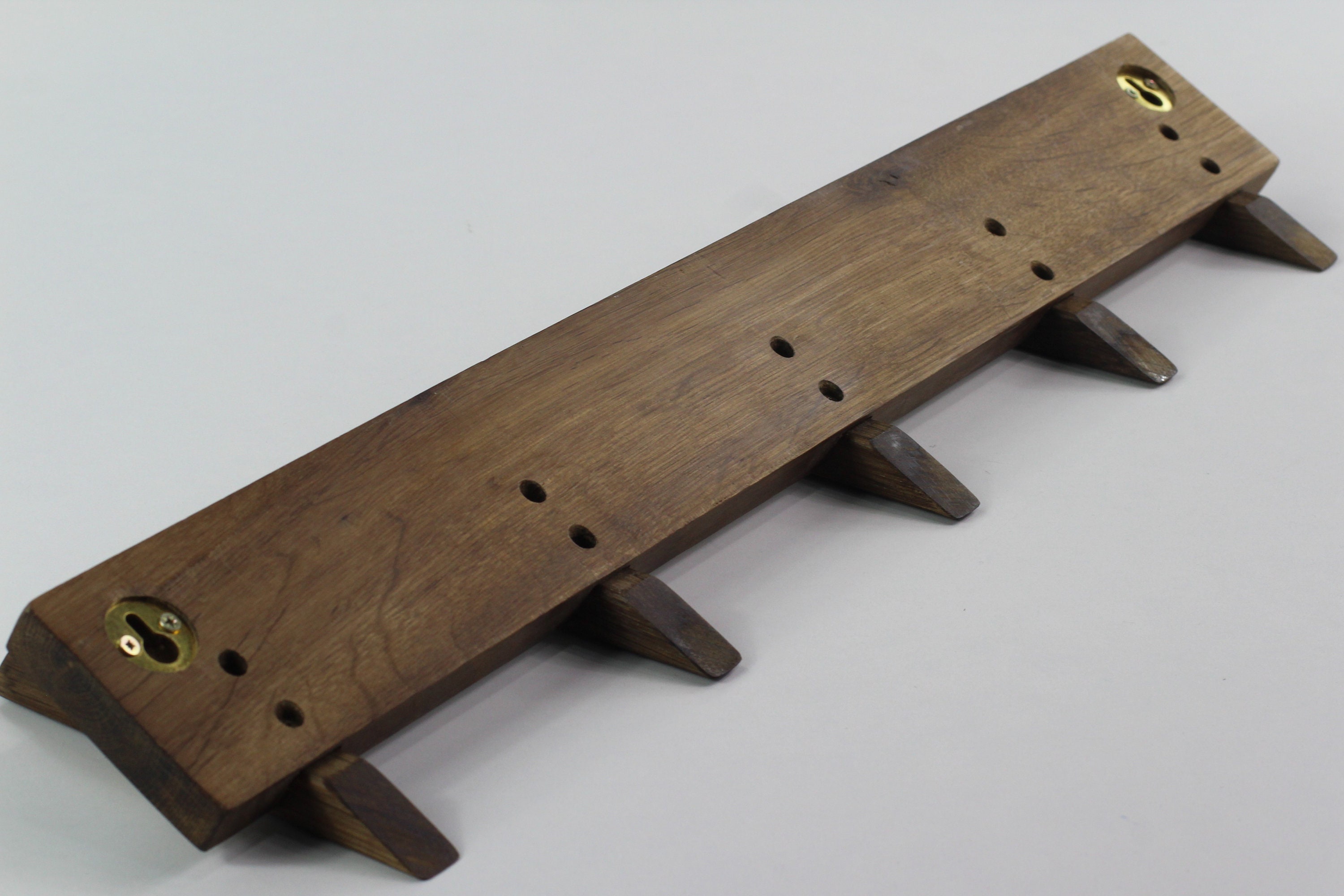 Clothing Wall Mounted Fumed Oak Rack With 3-4-5-6-7-8 Hooks/ Oak Coat ...