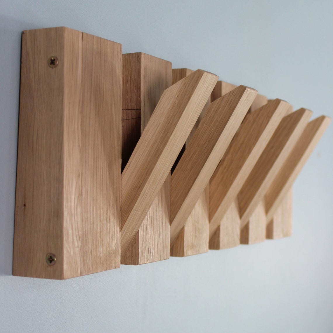 Piano Wall Oak Coat Rack, Wooden Wall Hanger, Flip Down Wall Coat Rack ...