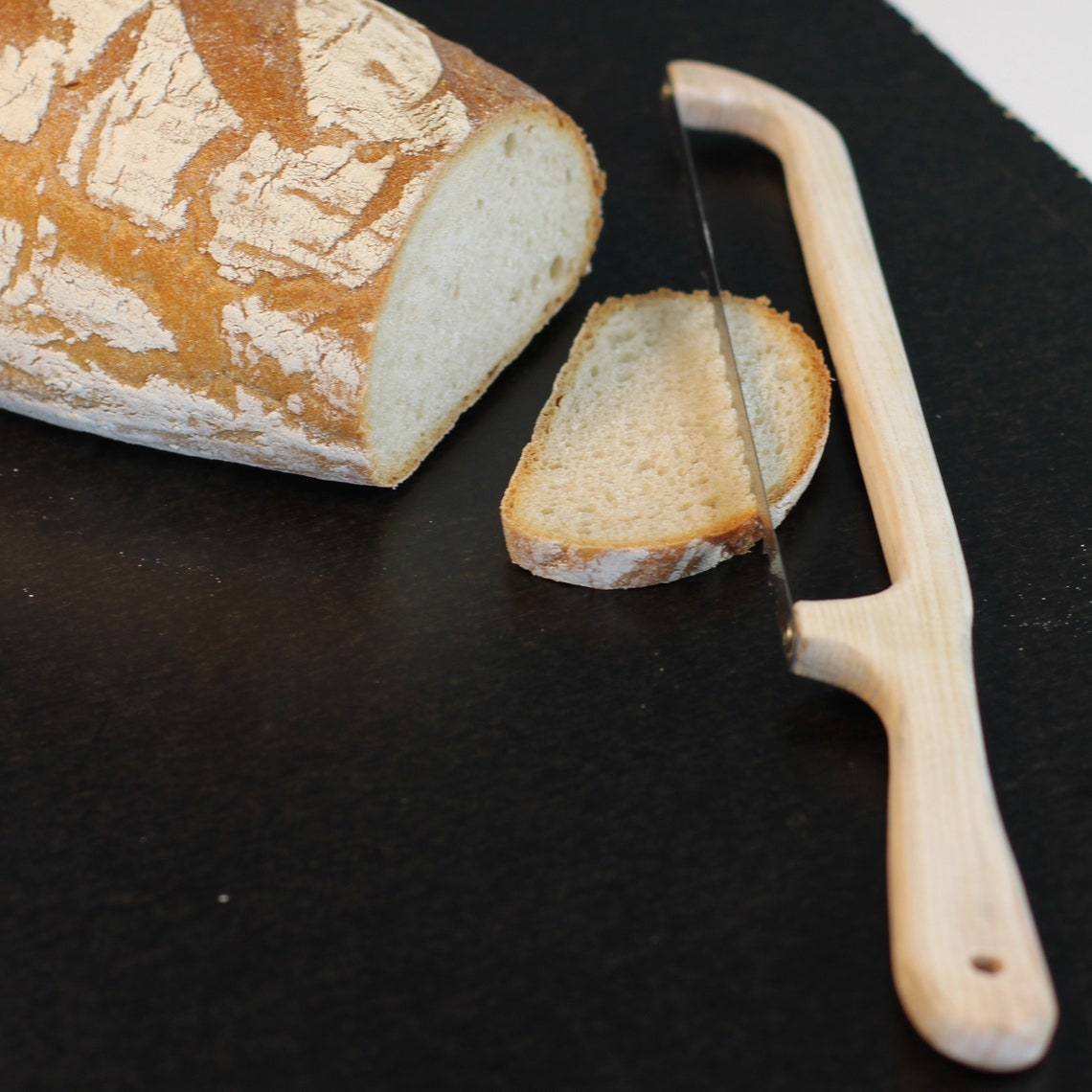 Bread Bow Knife With Additional Blade, Original Oak Wood Bow Bread ...