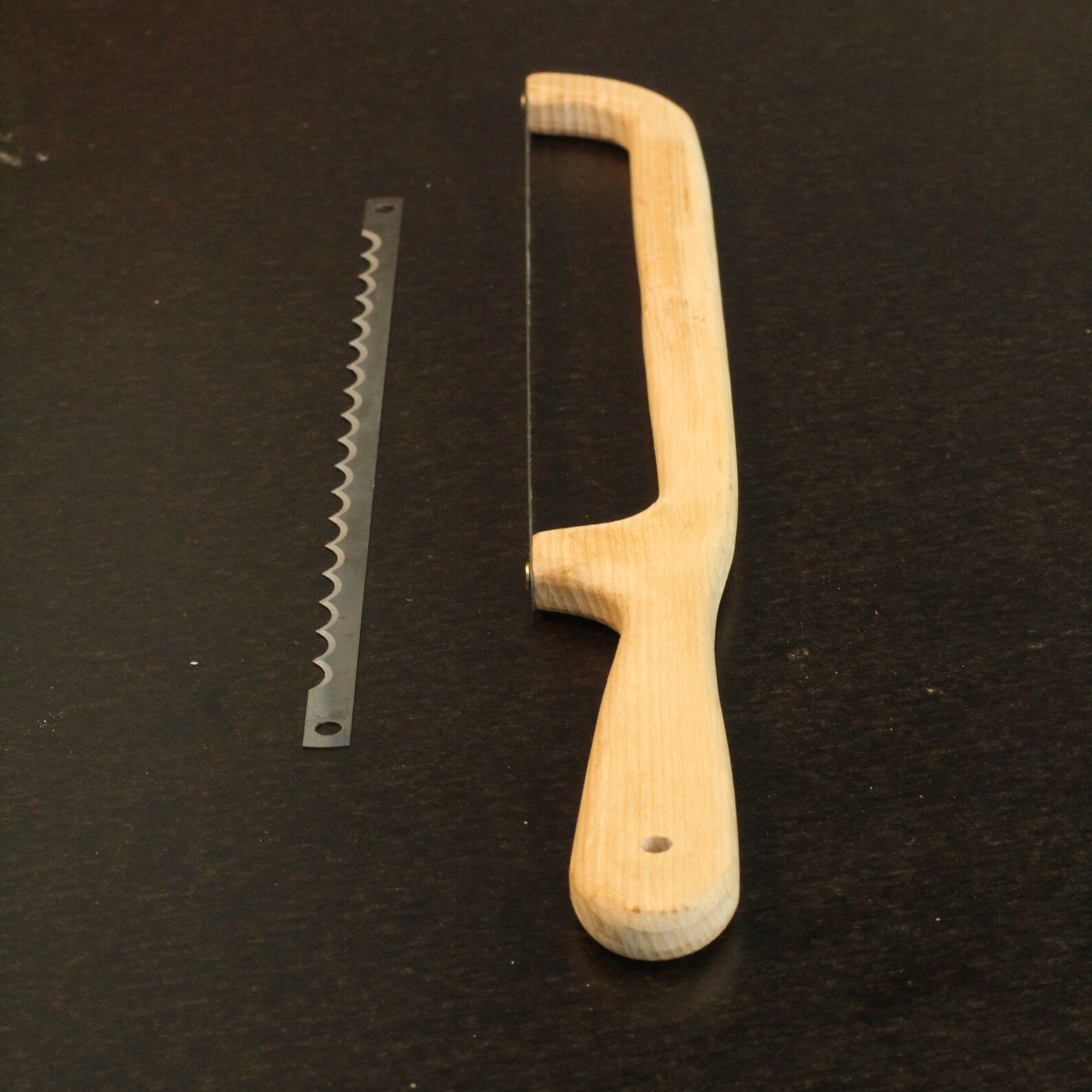 Bread Bow Knife With Additional Blade, Original Oak Wood Bow Bread ...