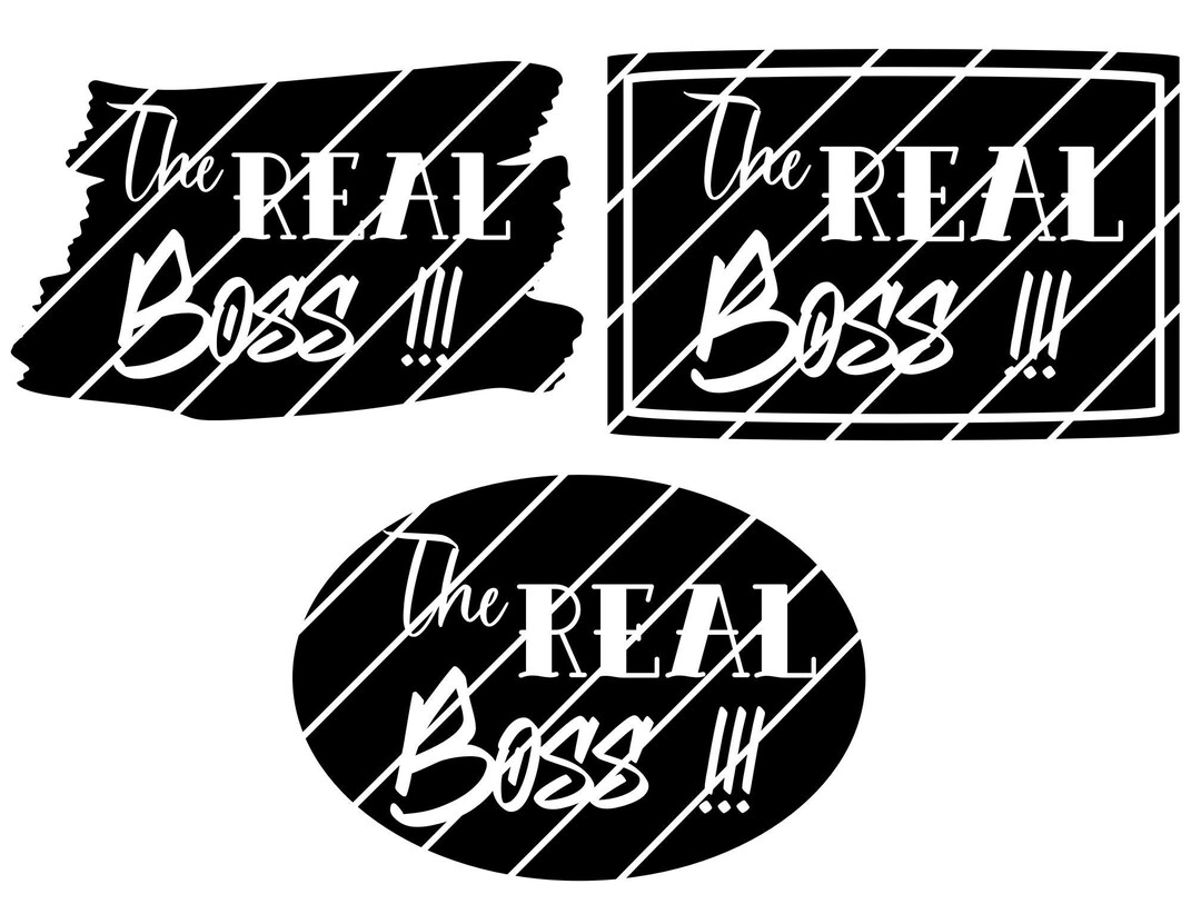 Lettering Plotter File the Real Boss Patch or Label / Monochrome and ...