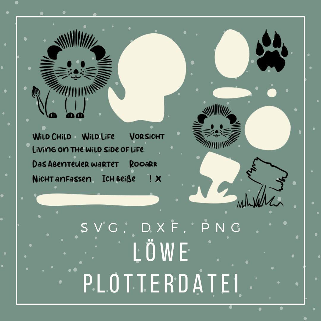 Lion Plotter File and Screen Printing File in SVG, DXF and PNG Format ...