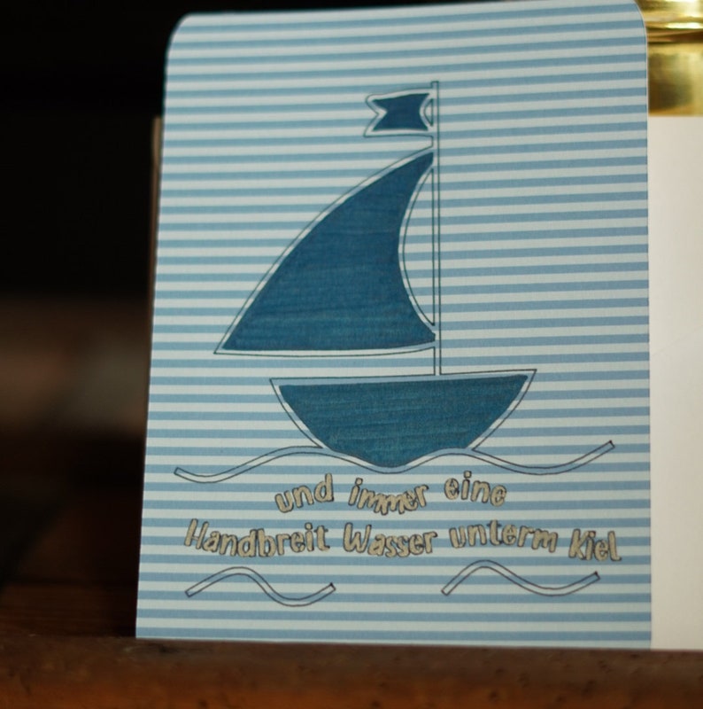 Maritimer Plott, Segelboot Plotterdatei, Immer eine Handbreit Wasser unterm Kiel - Etsy.de