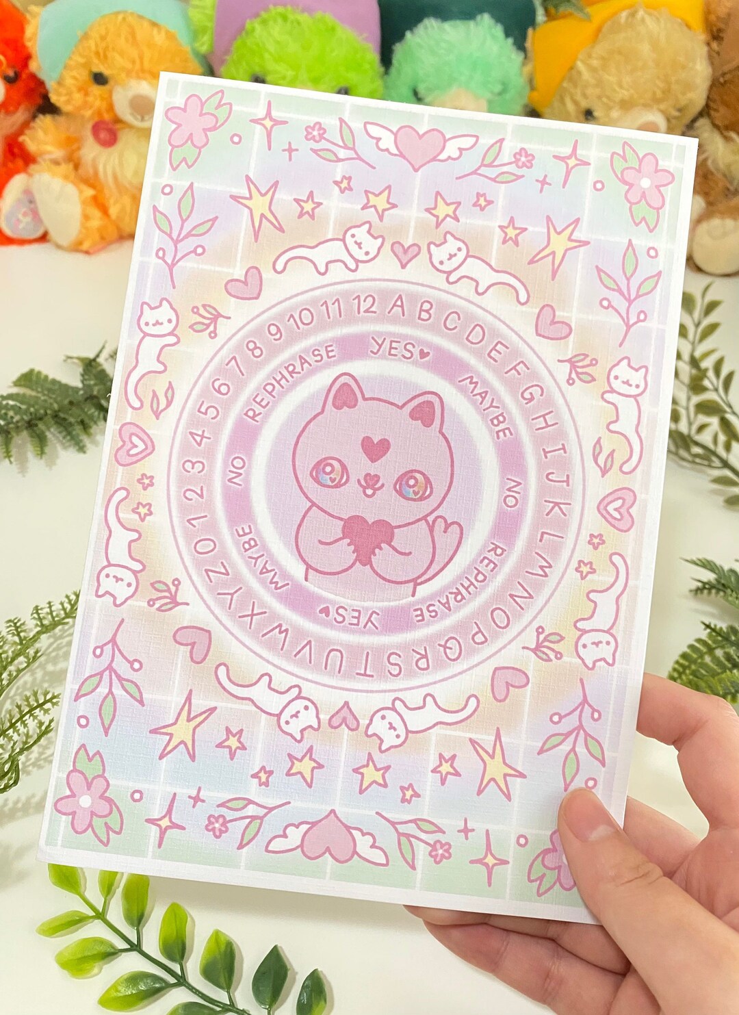 Cute Pink Cat Portable Pendulum Board . Pendulum Chart - Etsy
