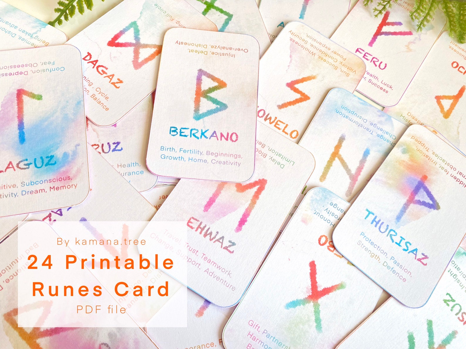 Rune Deck |printable Rune Cards| Rune Set| Oracle Deck|oracle Cards ...