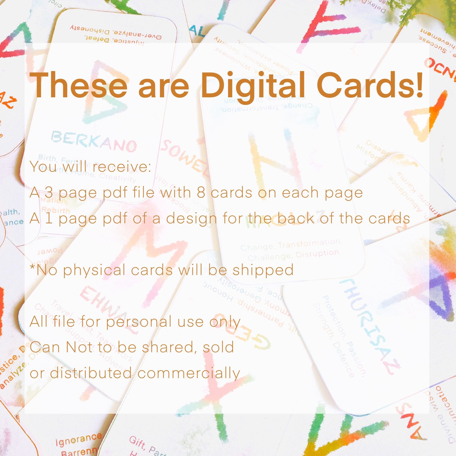 Rune Deck |printable Rune Cards| Rune Set| Oracle Deck|oracle Cards ...