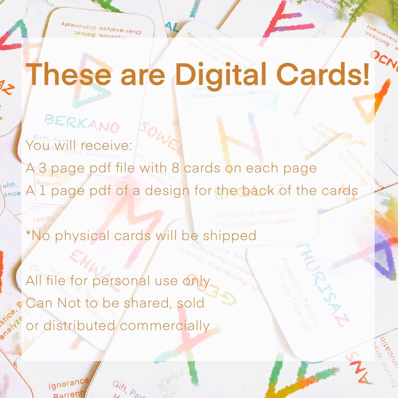 Rune Deck |printable Rune Cards| Rune Set| Oracle Deck|oracle Cards ...