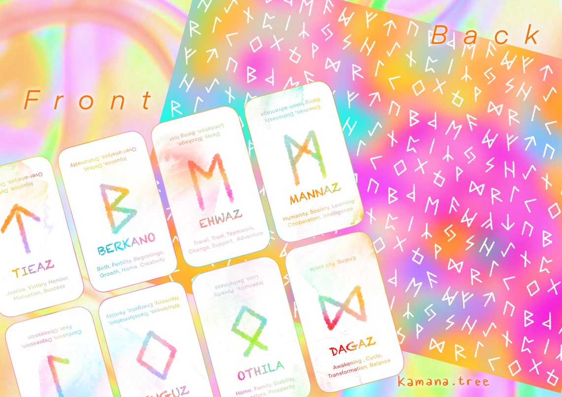 Rune Deck |printable Rune Cards| Rune Set| Oracle Deck|oracle Cards ...