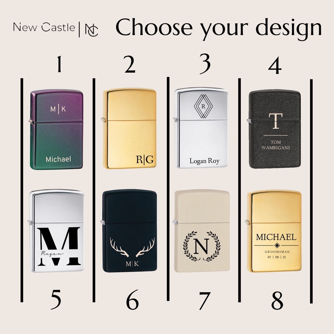 Personalized ZIPPO LIGHTERS for Men Lighter Custom Engraved Groomsmen Gifts for Him Men Dad ...