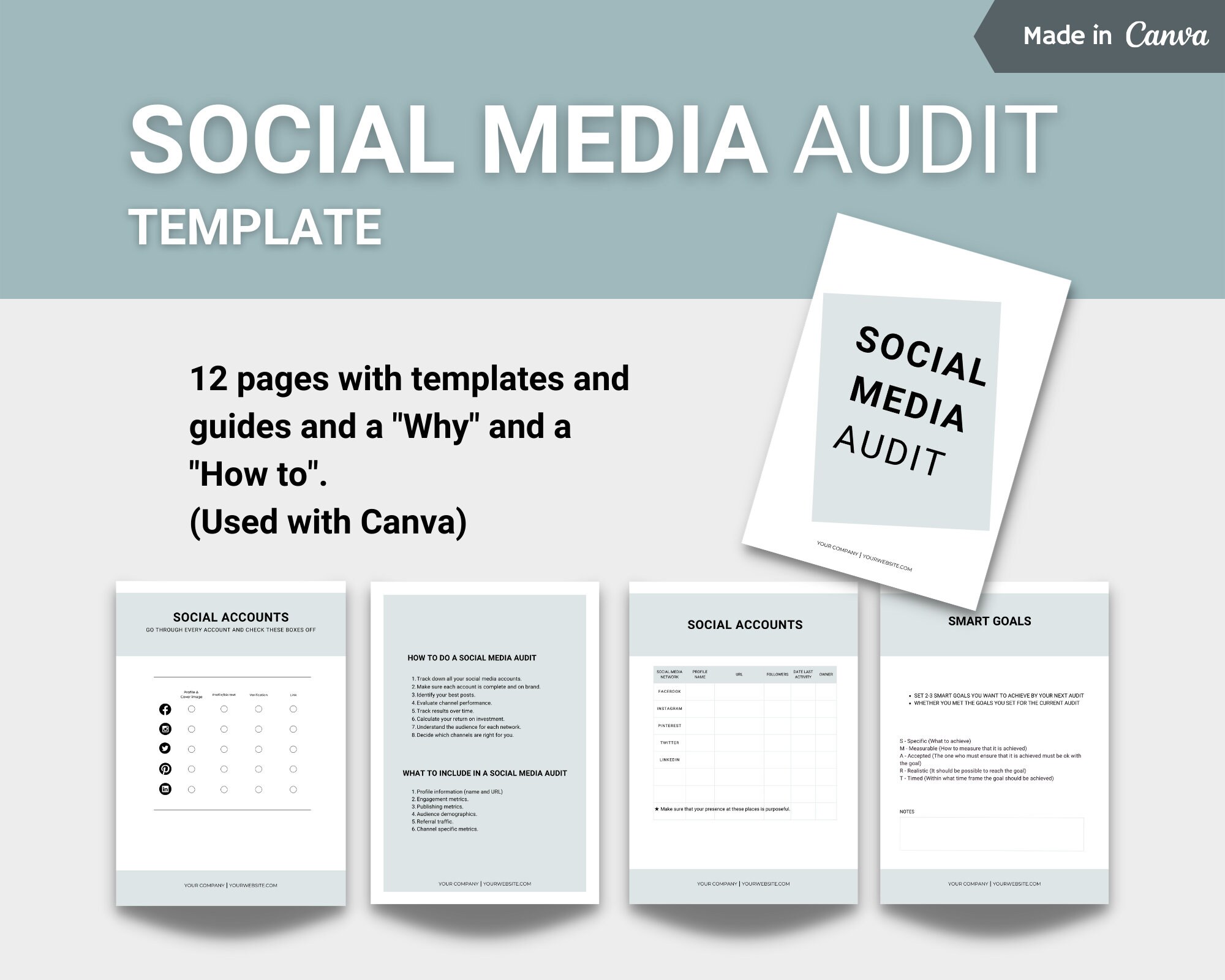 Editable Social Media Audit Template | Business Template | Social ...