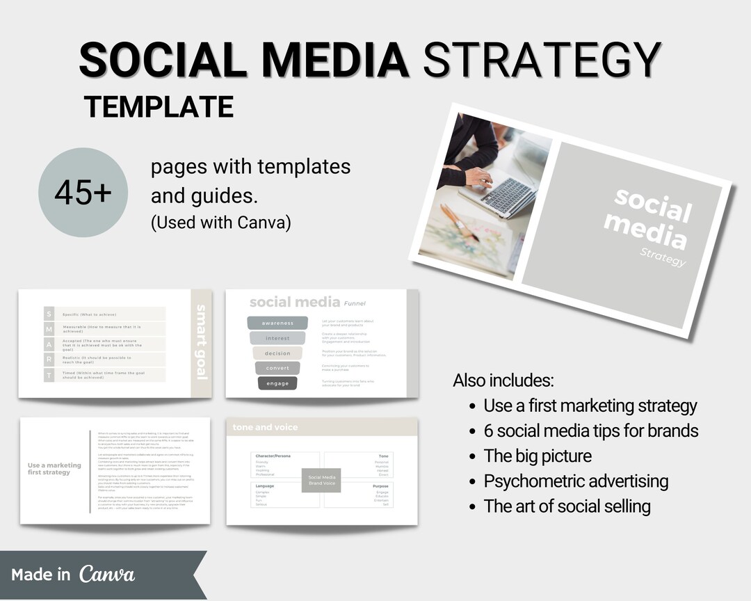 Strategy Template for Social Media | Social Media Marketing Template ...