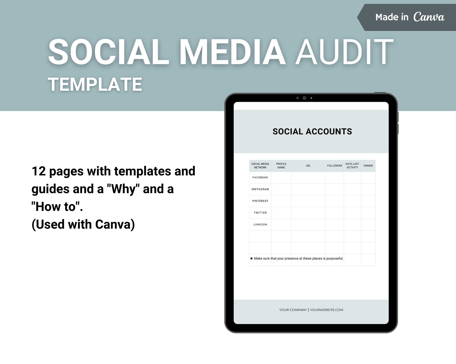 Editable Social Media Audit Template | Business Template | Social ...