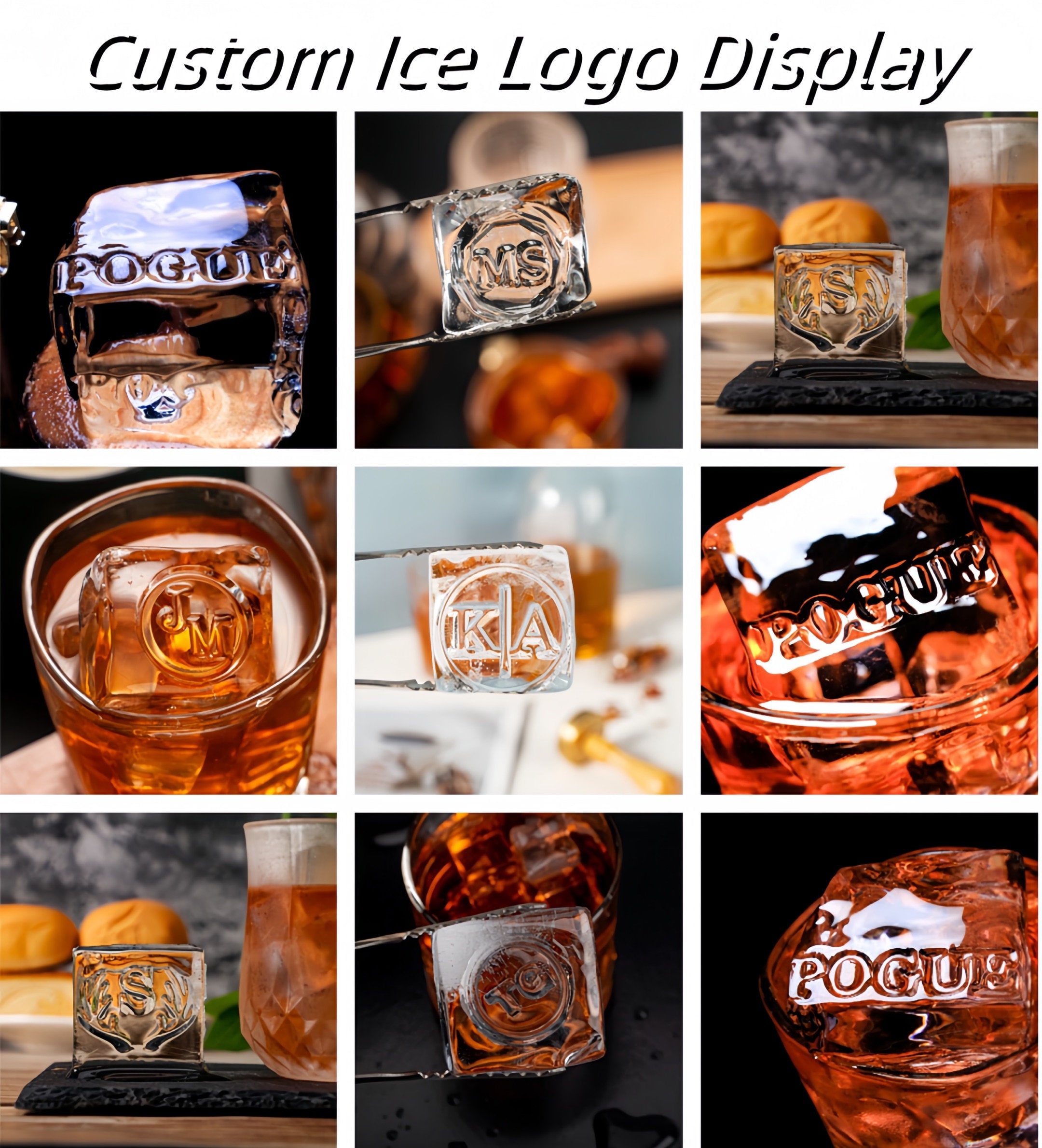 Custom Ice Cube Stamp for Bar, Business Logo Brass Stamp, 12 Mm Thick ...
