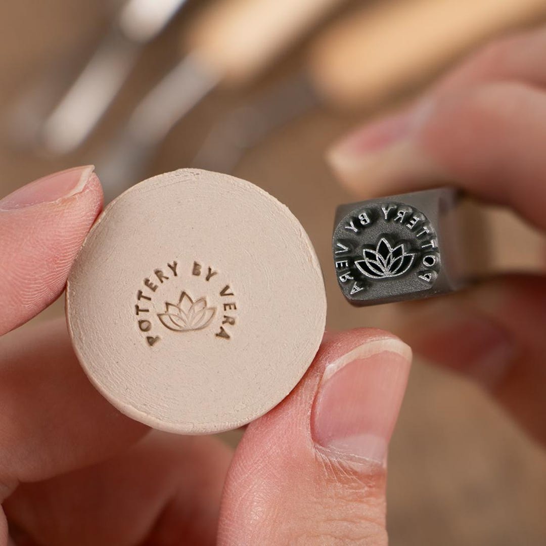 Custom Metal Stamp for Pottery, Custom Tiny Metal Pottery Stamp, Custom ...