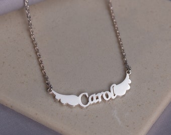 Name Necklace Jordan White Gold Plated 18ct Personalised - Etsy