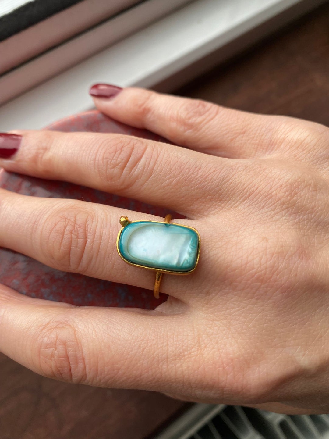 Oyster Shell Ring- Adjustable Ring- Middle Eastern Jewellery-middle ...