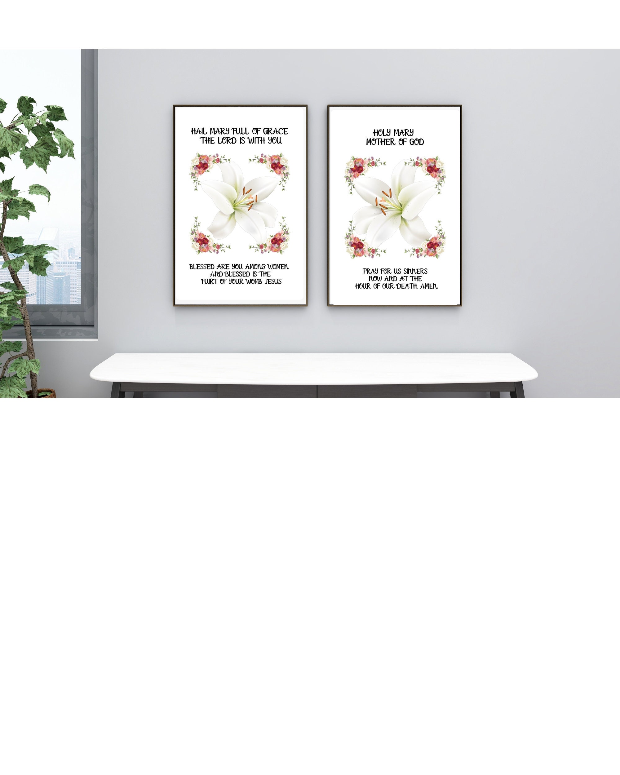 Printable Hail Mary Prayer Digital Print, Hail Mary Prayer Print ...