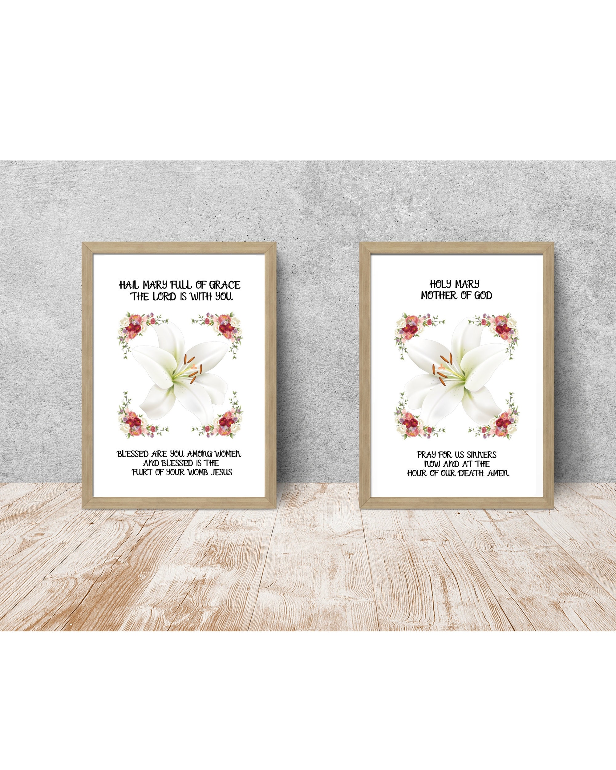 Printable Hail Mary Prayer Digital Print, Hail Mary Prayer Print ...
