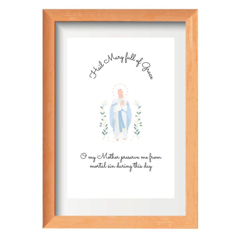 Hail Mary Prayer Printable, Hail Mary Printable Wall Art, Catholic ...